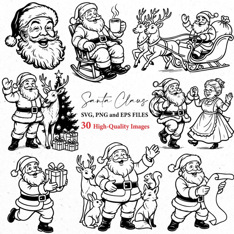 Vintage Santa Png Design - Etsy UK