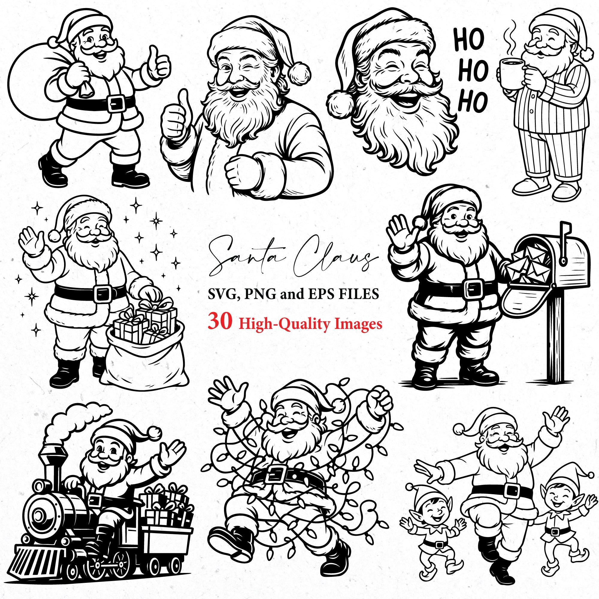 Christmas Santa Svg, Santa Claus Clipart, Santa Claus Png, Vintage ...