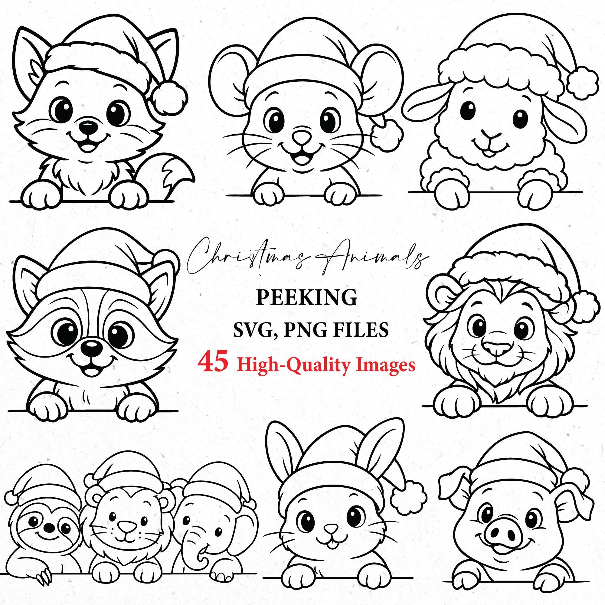Cute Christmas Animals, Christmas SVG Bundle, Safari SVG, Svg Cricut ...