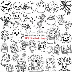 100 Halloween Svg, Cute Halloween Png, Halloween Bundle Clipart ...