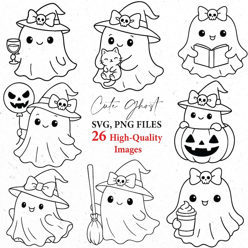 Cute Ghost Svg, Ghost Png, Cute Ghost Clipart, Halloween Svg, Halloween ...