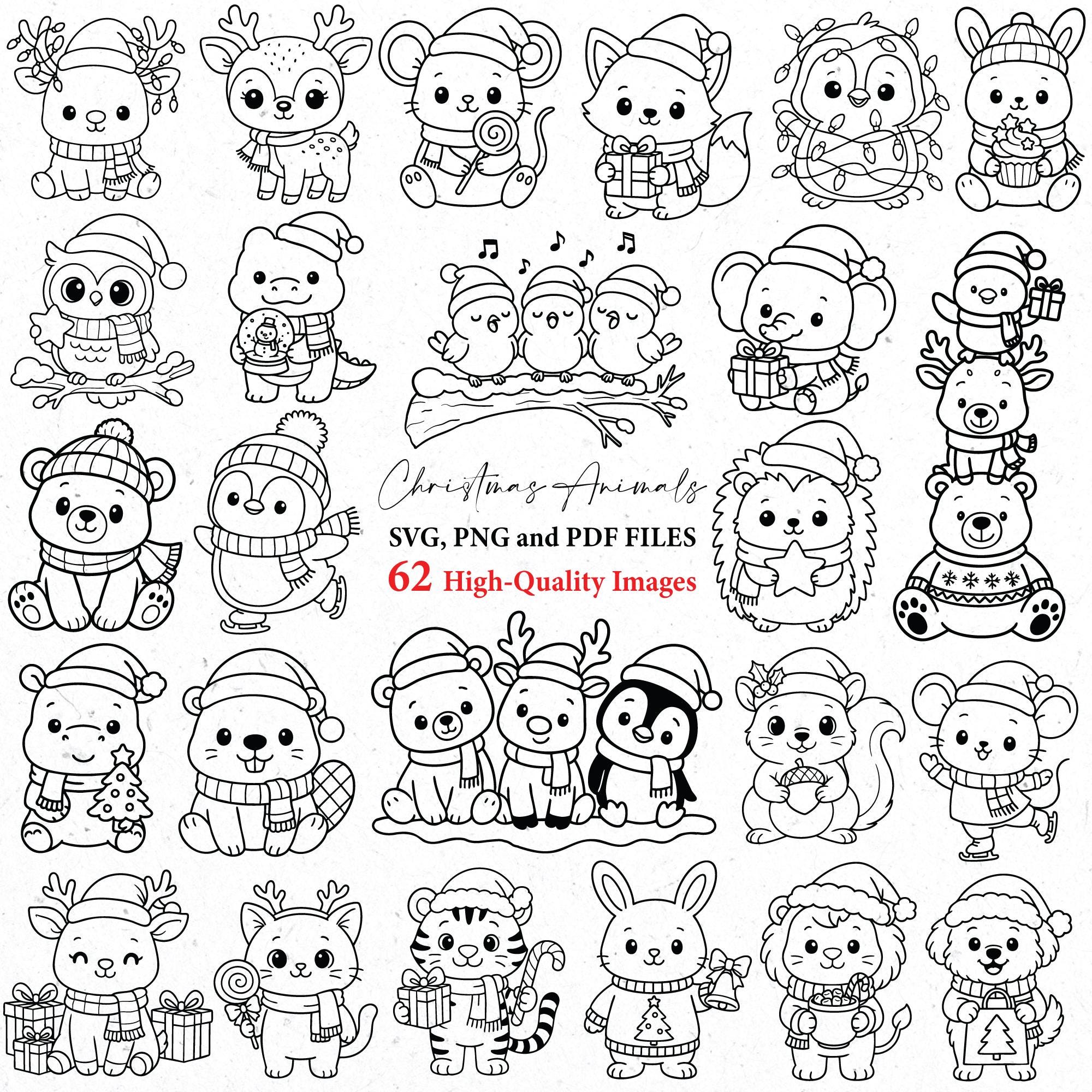 Christmas Animals Svg, Cute Animals Png Bundle, Christmas SVG Bundle ...