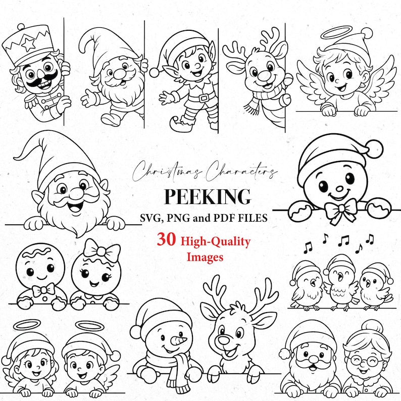 Cute Christmas Peeking Svg, Christmas SVG Bundle, Santa Claus Svg ...