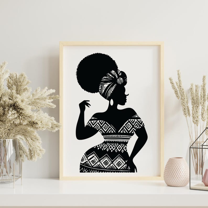 Mujeres africanas rechonchas, silueta SVG, arte afro, chica afro SVG ...