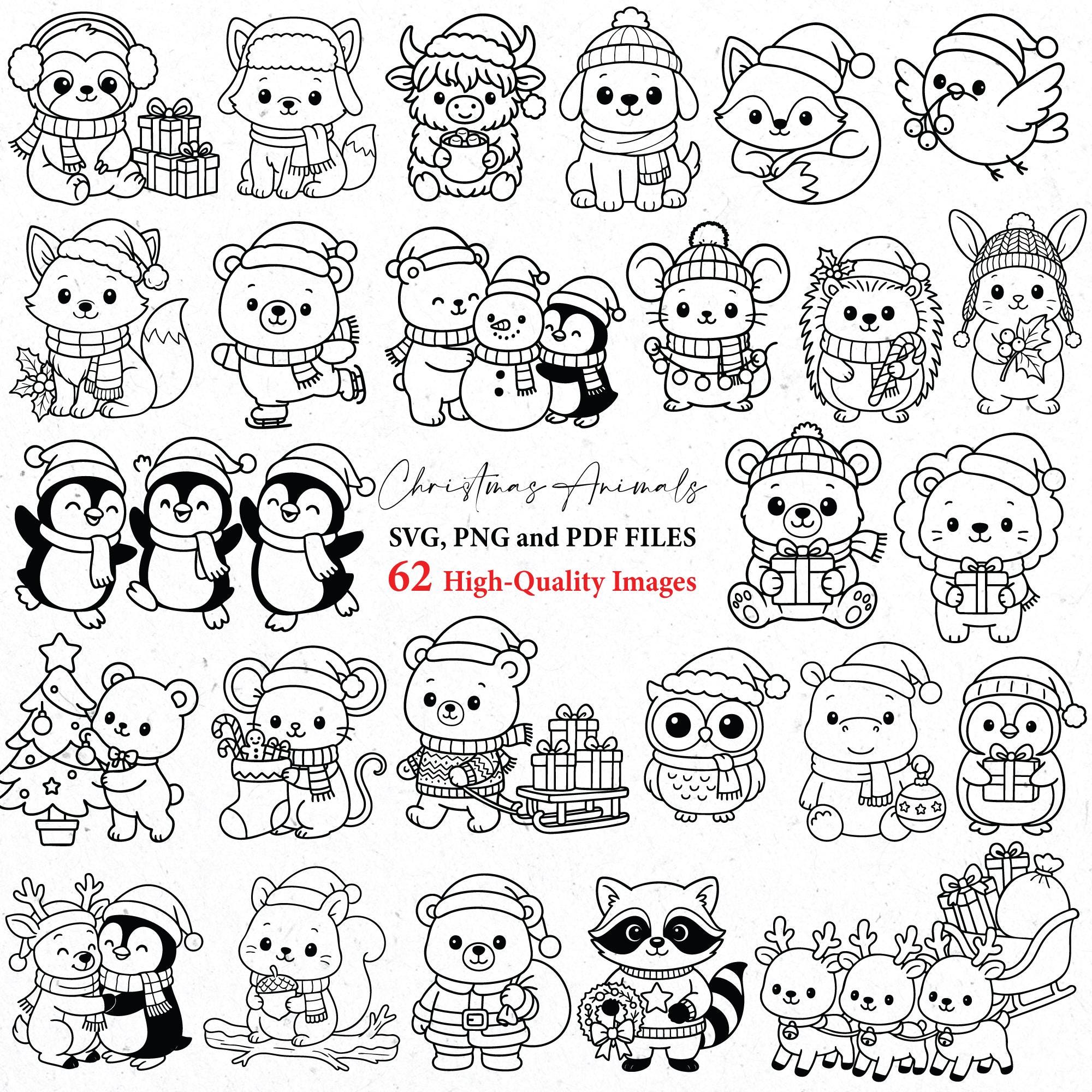 Christmas Animals Svg, Cute Animals Png Bundle, Christmas SVG Bundle ...