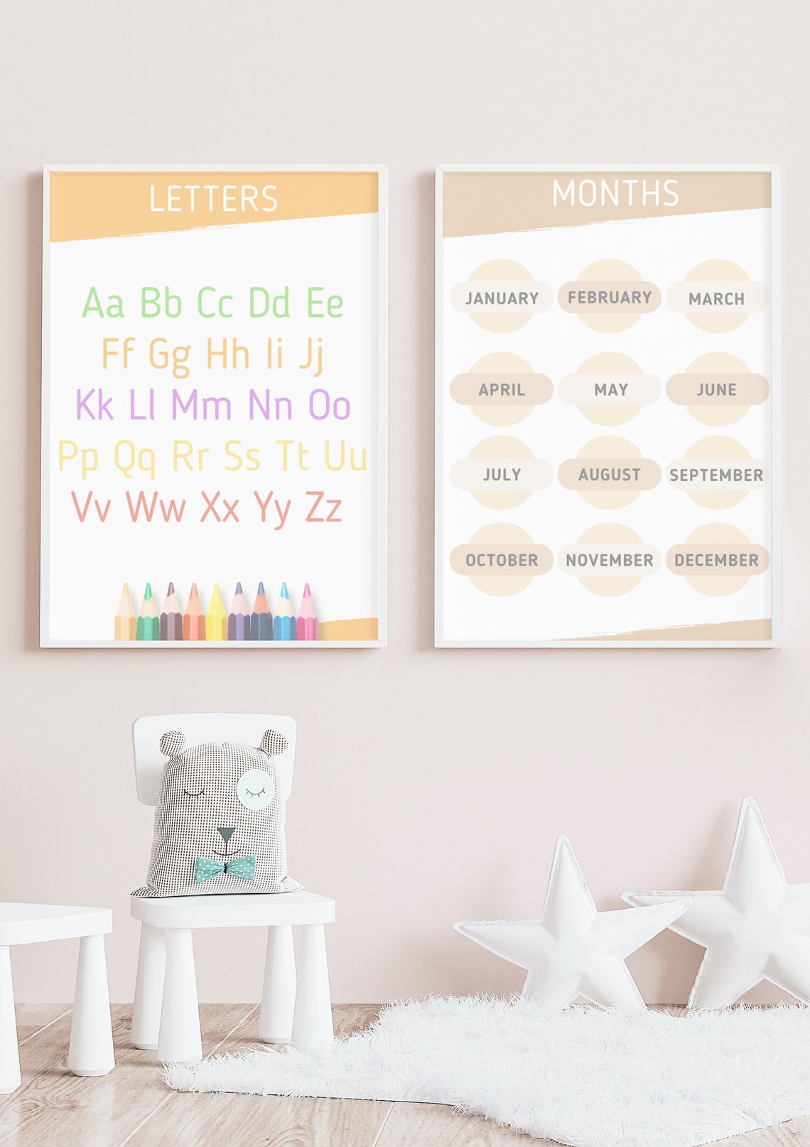 Set of 12 Educational Posters, Homeschool Learning, Preschool Decor ...