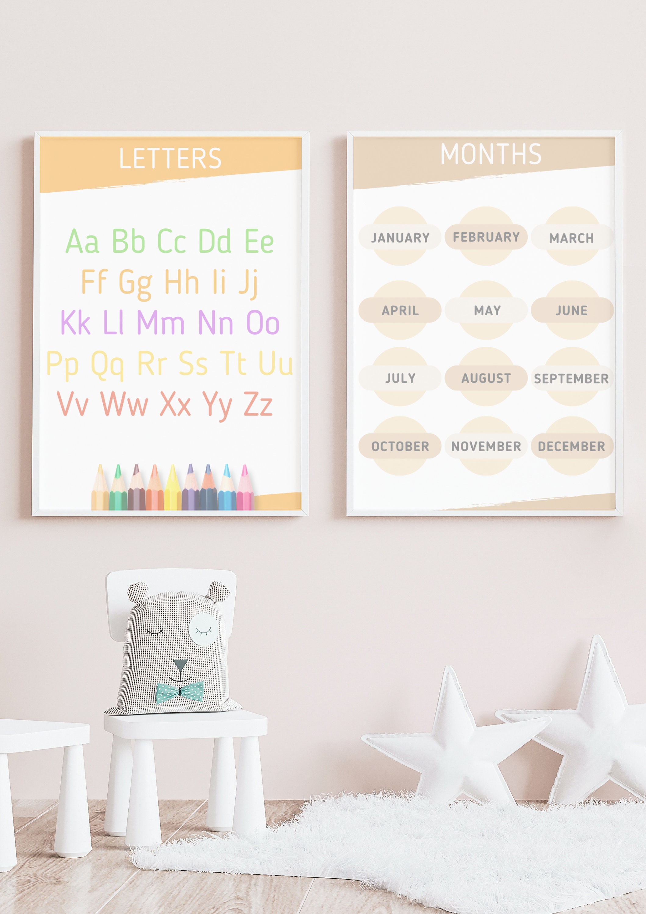 Set of 12 Educational Posters, Homeschool Learning, Preschool Decor ...