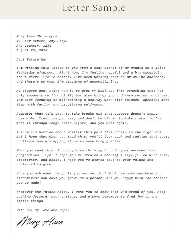 Love Letter to My Future Self, Addiction Recovery Worksheet, Self ...