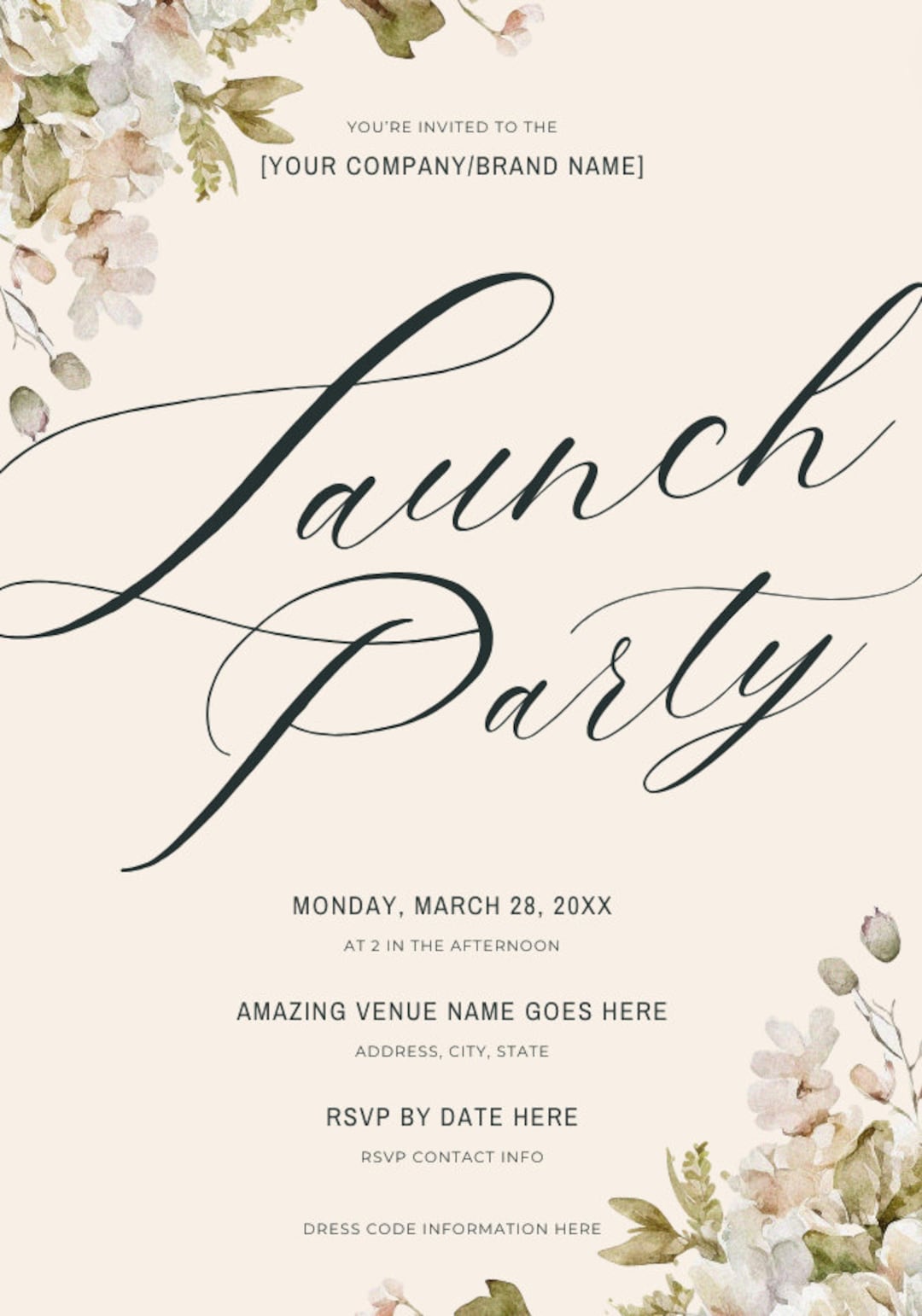 Launch Party Invite Template | Mixer Invite | Small Business Marketing ...