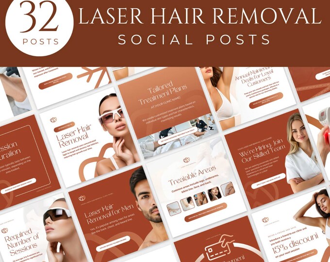 Laser Hair Removal Instagram Templates Laser Hair Removal Social Media ...