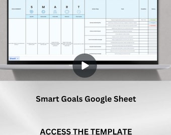 Smart Goal Template, Digital Smart Goal Planner, Printable Goal Planner ...