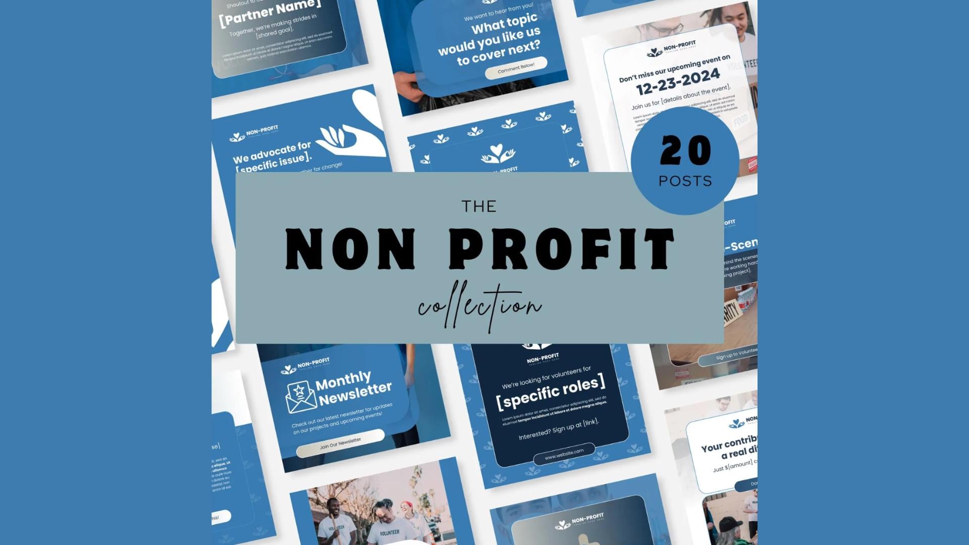 Nonprofit Social Media Post Templates Editable Non Profit Instagram ...