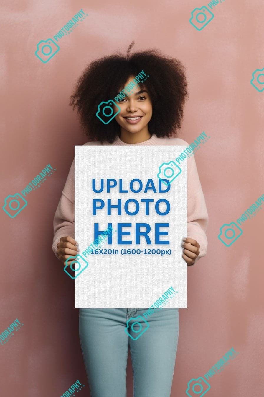 Canvas Art Mockups: Realistic Human Holding Displays, High-resolution ...