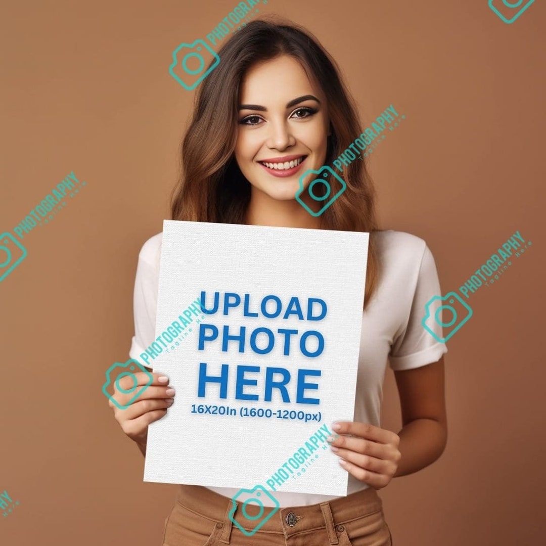 Canvas Art Mockups: Realistic Human Holding Displays, High-resolution ...