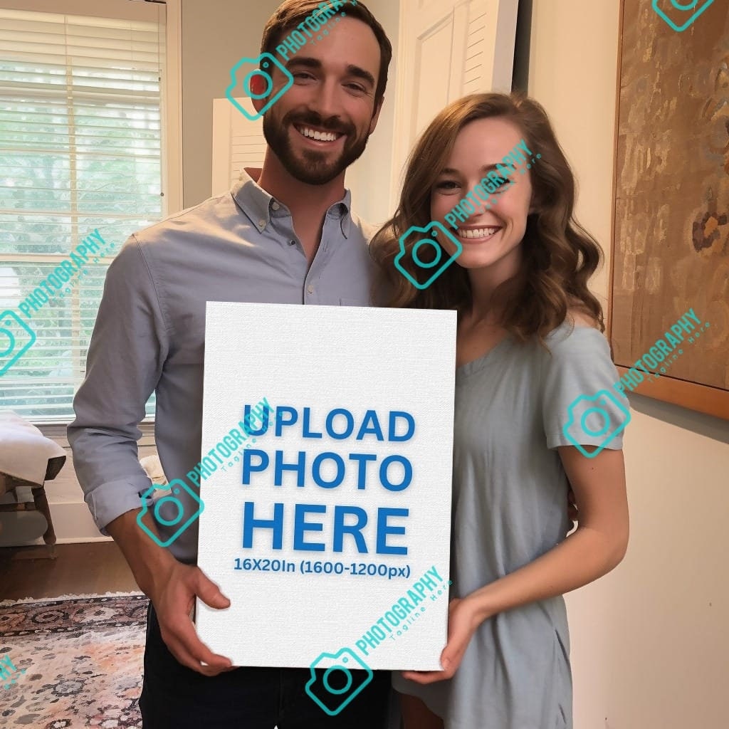 Canvas Art Mockups: Realistic Human Holding Displays, High-resolution ...