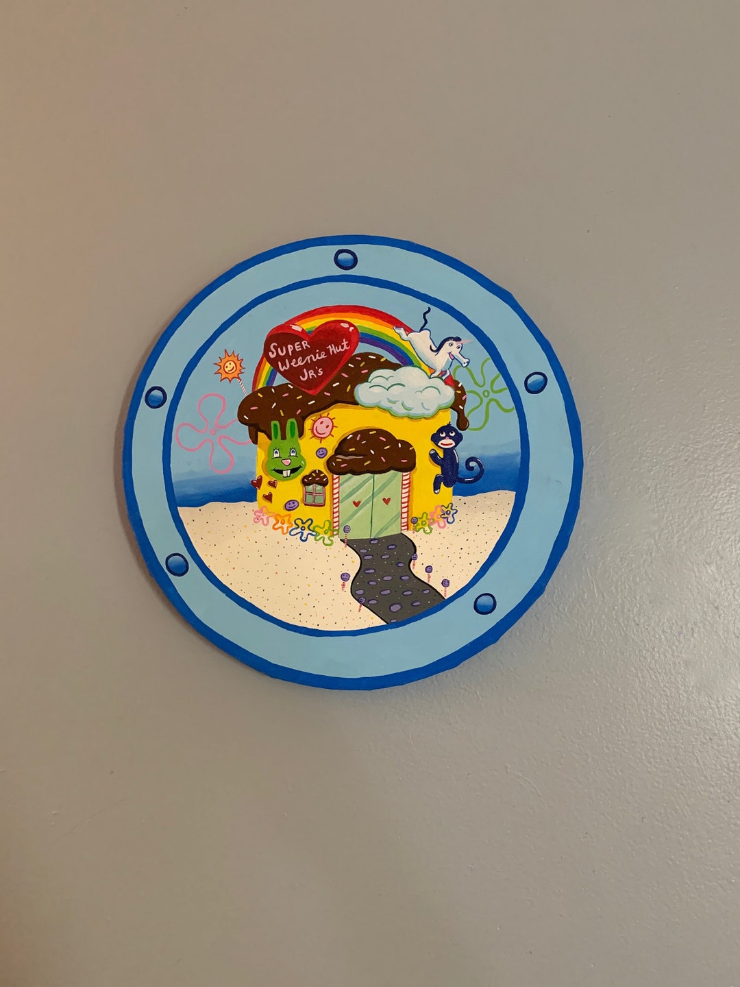 Spongebob Super Weenie Hut Jr's Porthole Canvas Painting - Etsy