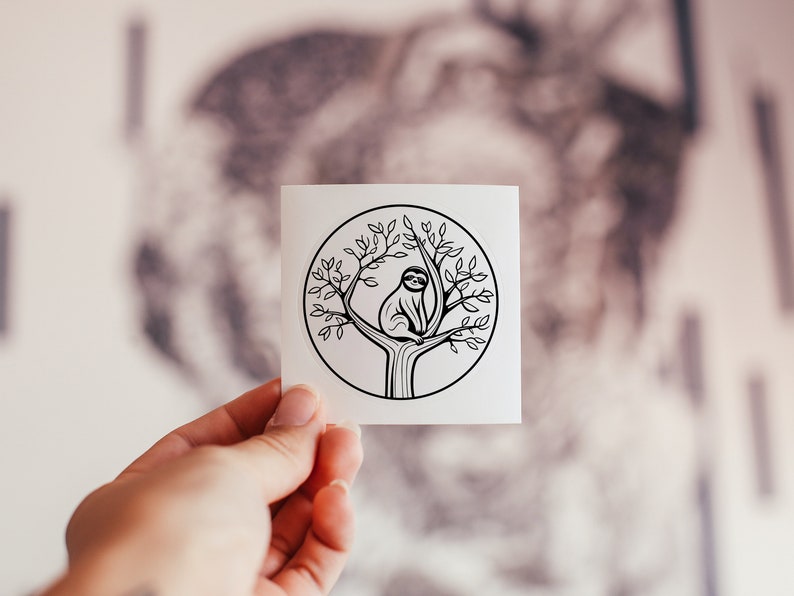 Sloth SVG Sloth PNG Circle Logo Circle Graphic Sloth Clipart Laser Cut ...