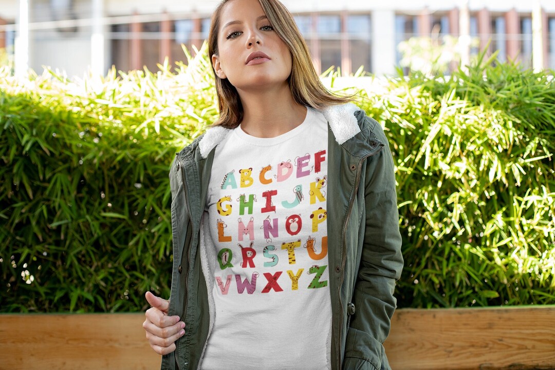 Alphabet Shirt ABC Shirt Animals Alphabet T-shirt Kingergarten Teacher ...