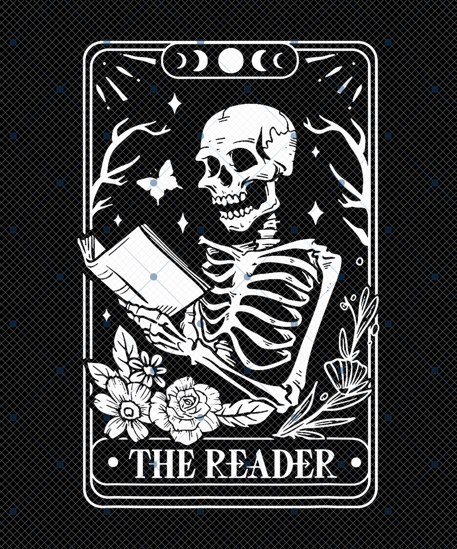 The Reader Tarot Card Png Skeleton Reading Png the Reader - Etsy