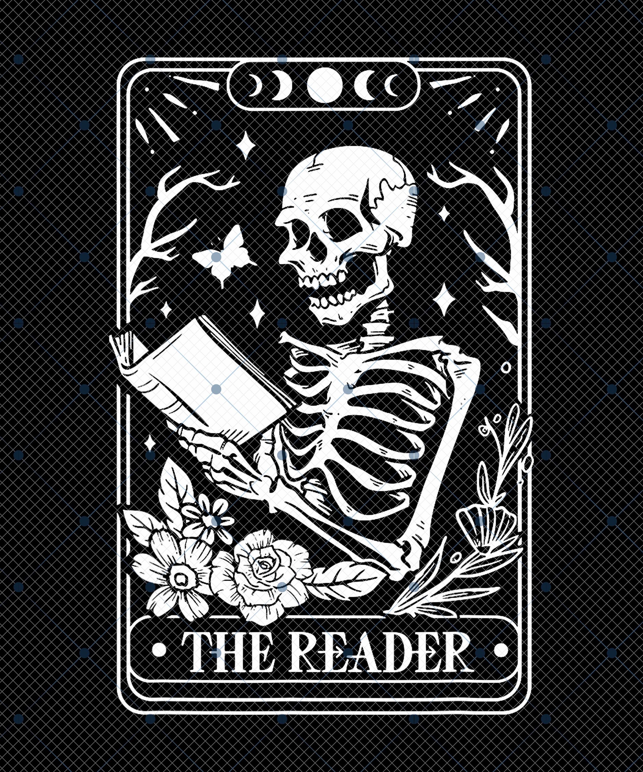 The Reader Tarot Card Png Skeleton Reading Png the Reader - Etsy