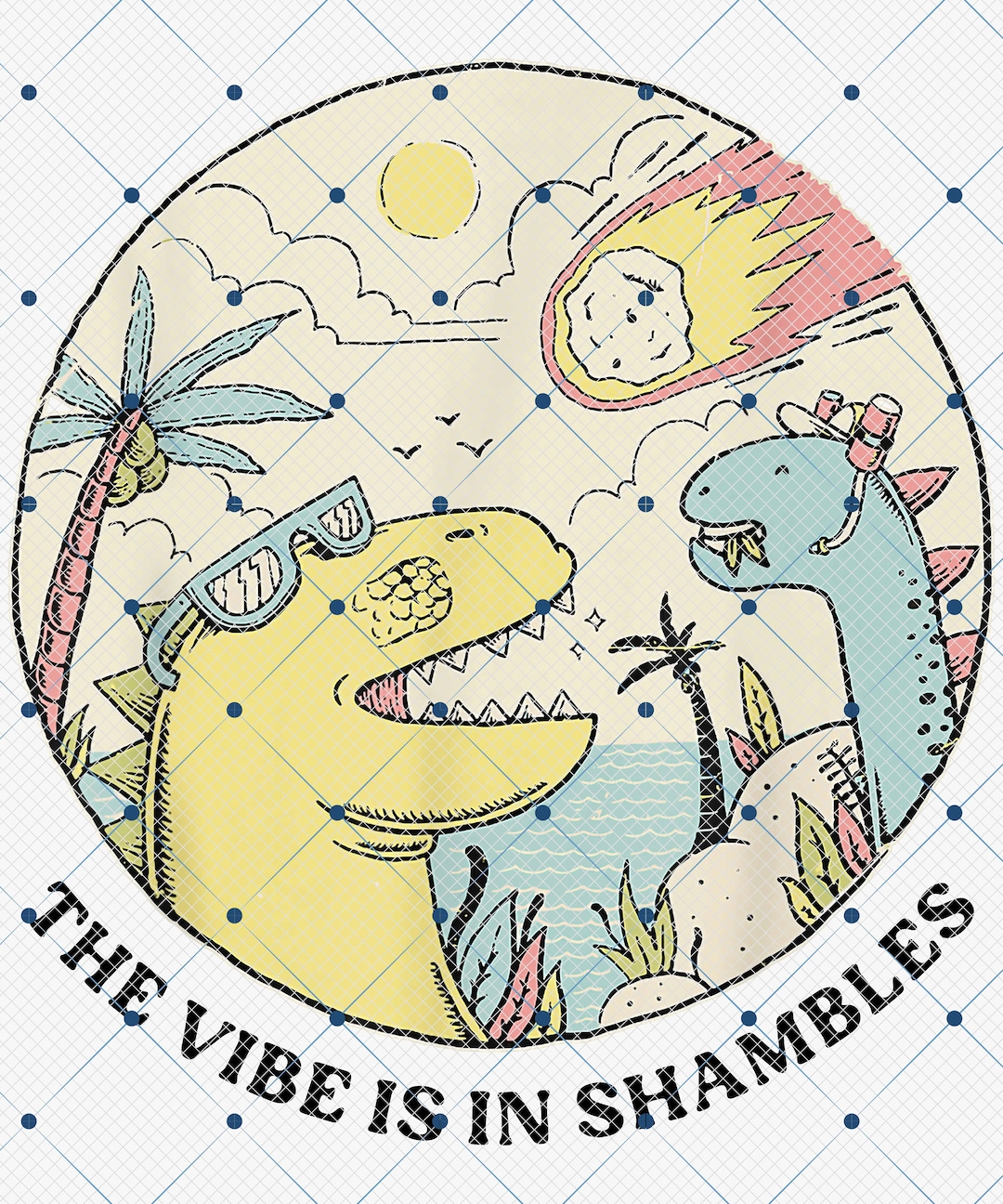 The Vibe is in Shambles Png, Funny Meme Dinosaur Png, Vintage Mental ...