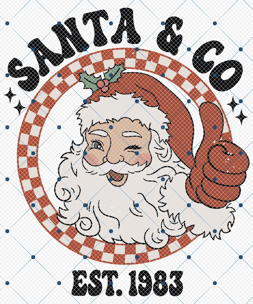 Santa Co Est 1983 Png, Santa Claus Png, Retro Santa Png, Vintage Santa ...