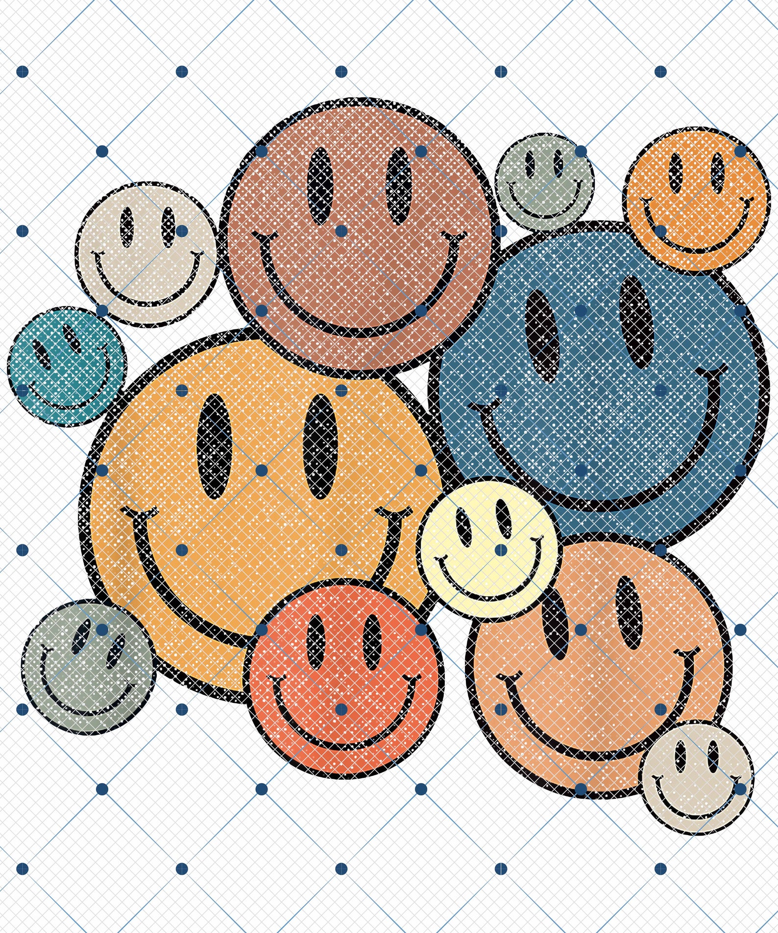 70s Retro Smile Face Happy Peace Smiling Face Png, Smiley Face Png ...