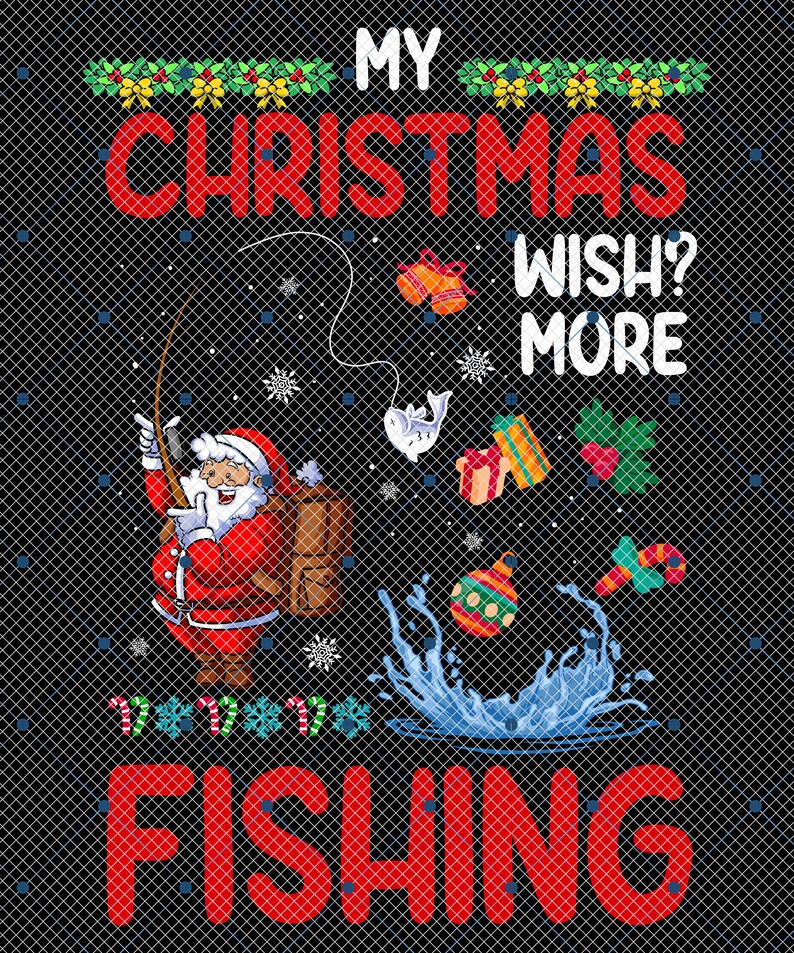 Fishing Christmas Png Funny Santa Fisherman Png Fishing - Etsy