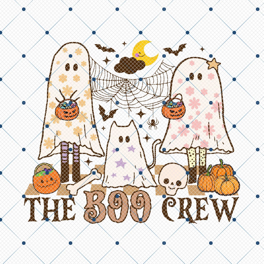 The Boo Crew With Cat Png, Boo Crew Png, Cute Ghost Halloween Png ...