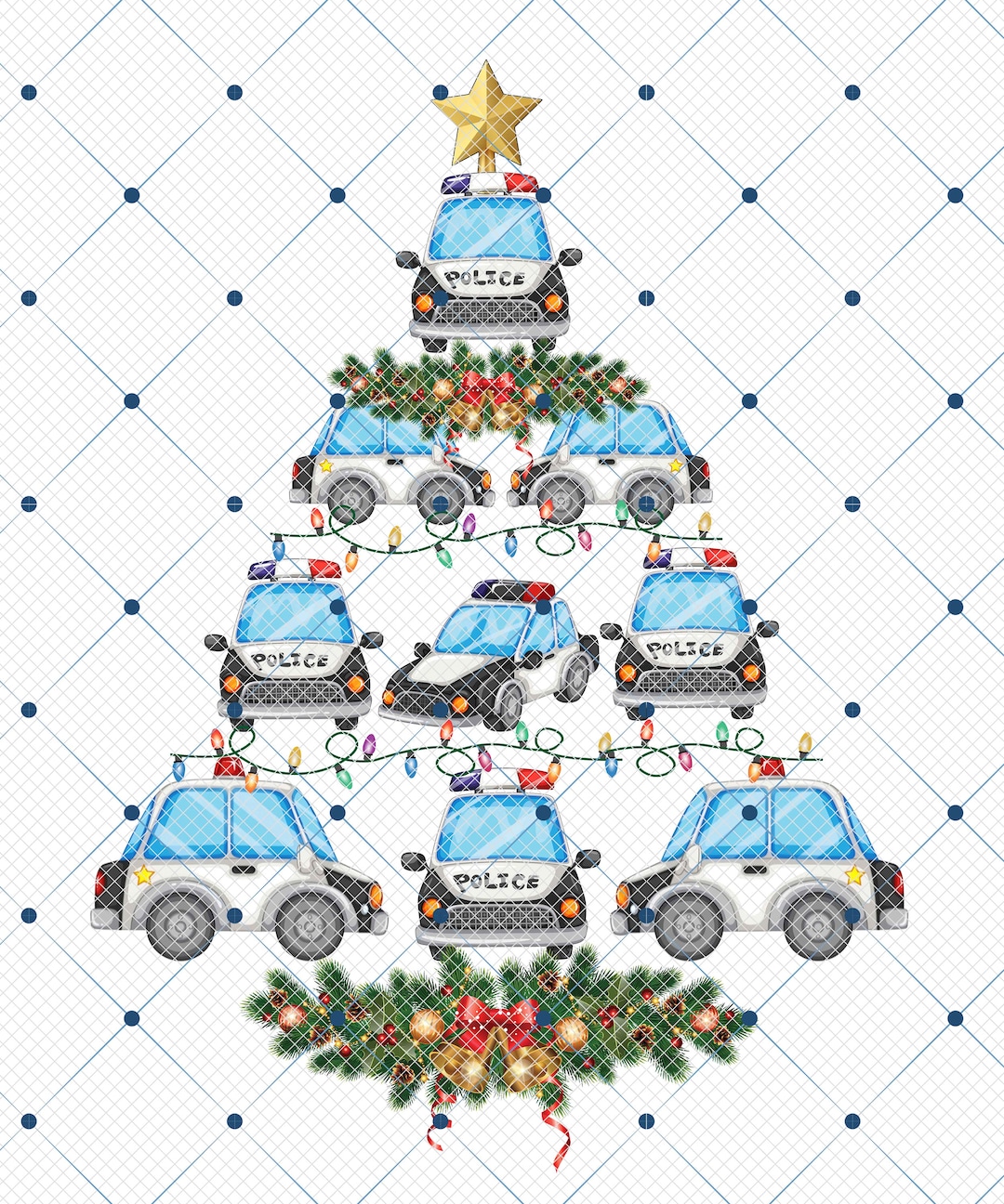 Police Christmas Tree Png, Police Wife Christmas Png, Merry Christmas ...