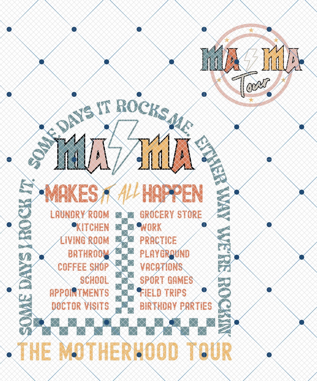 Mama Rock Tour Retro Groovy Back Side Png, Funny Mama Tour Png, Some ...