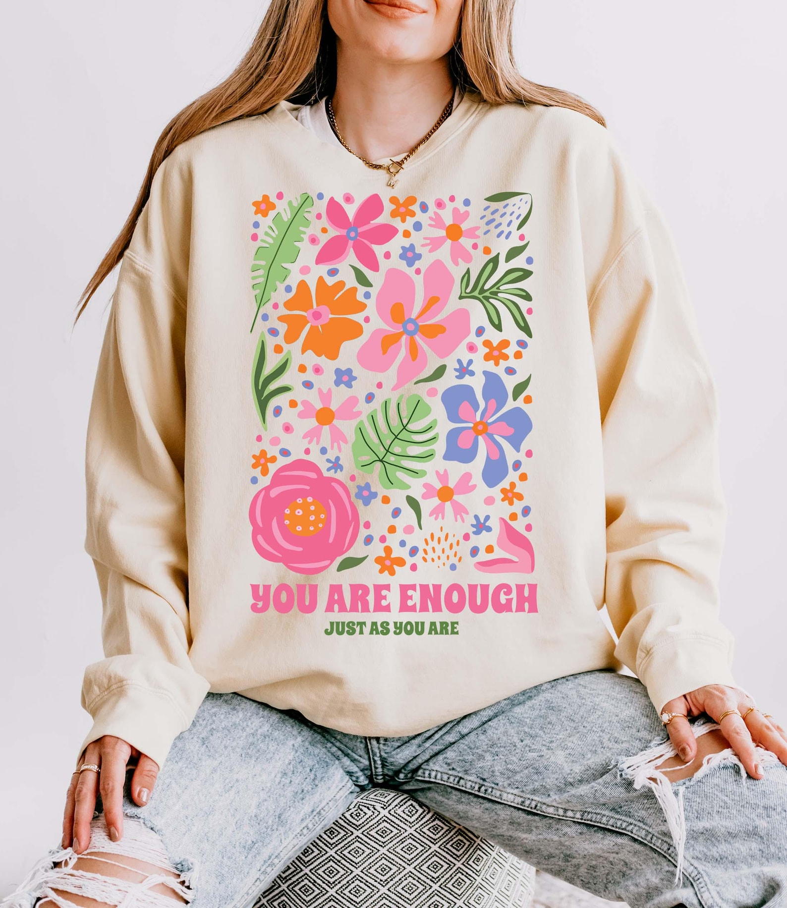 You Are Enough Flower Png, Mental Health Png, You Are Enough Just as ...