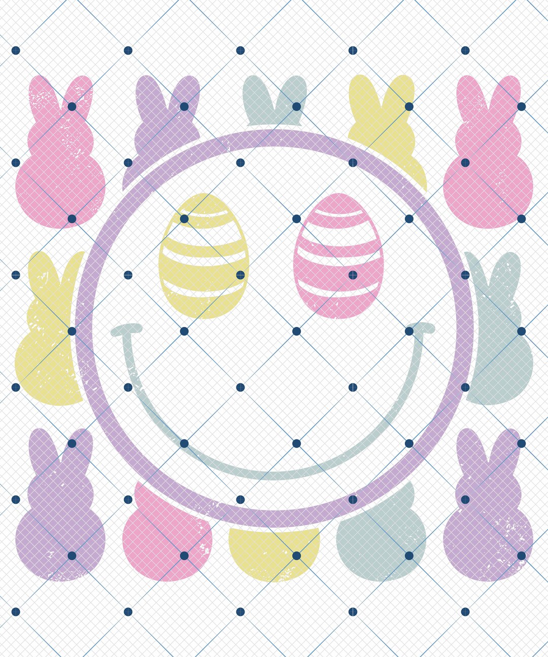 Easter Smile Face Retro Groovy Png, Easter Happy Face Png, Retro Easter ...