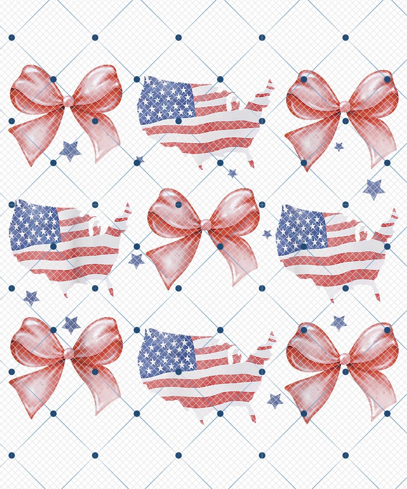 Coquette Bow 4th of July Women Girls USA American Patriotic Png ...