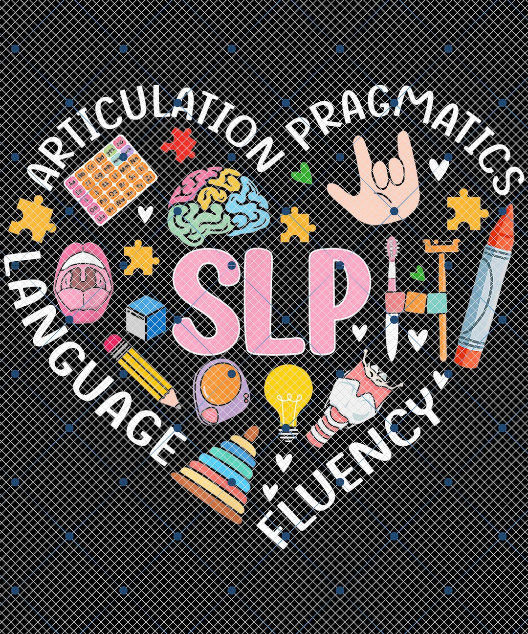 Speech Therapy Speech Language Pathologist Therapist SLP Png,retro ...