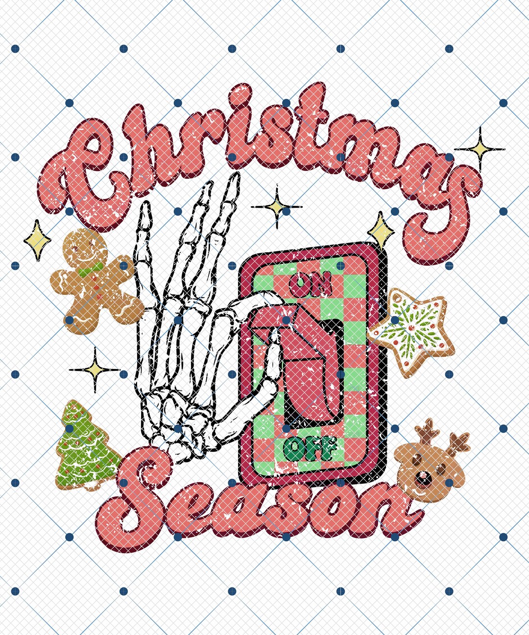 Christmas Season Mode on Png, Skeleton Mode on Christmas Png, Light ...