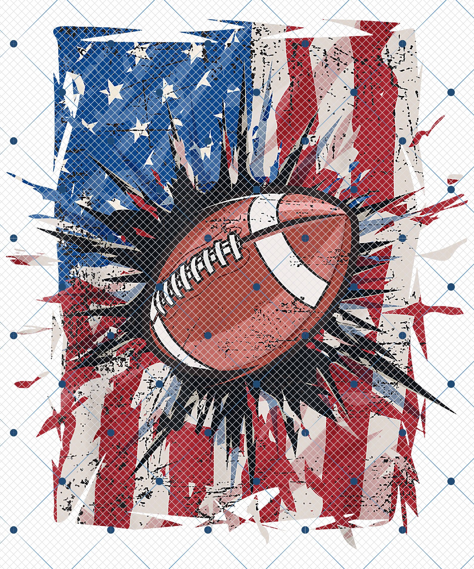 Patriotic Football 4th of July Men USA American Flag Png, American Flag ...