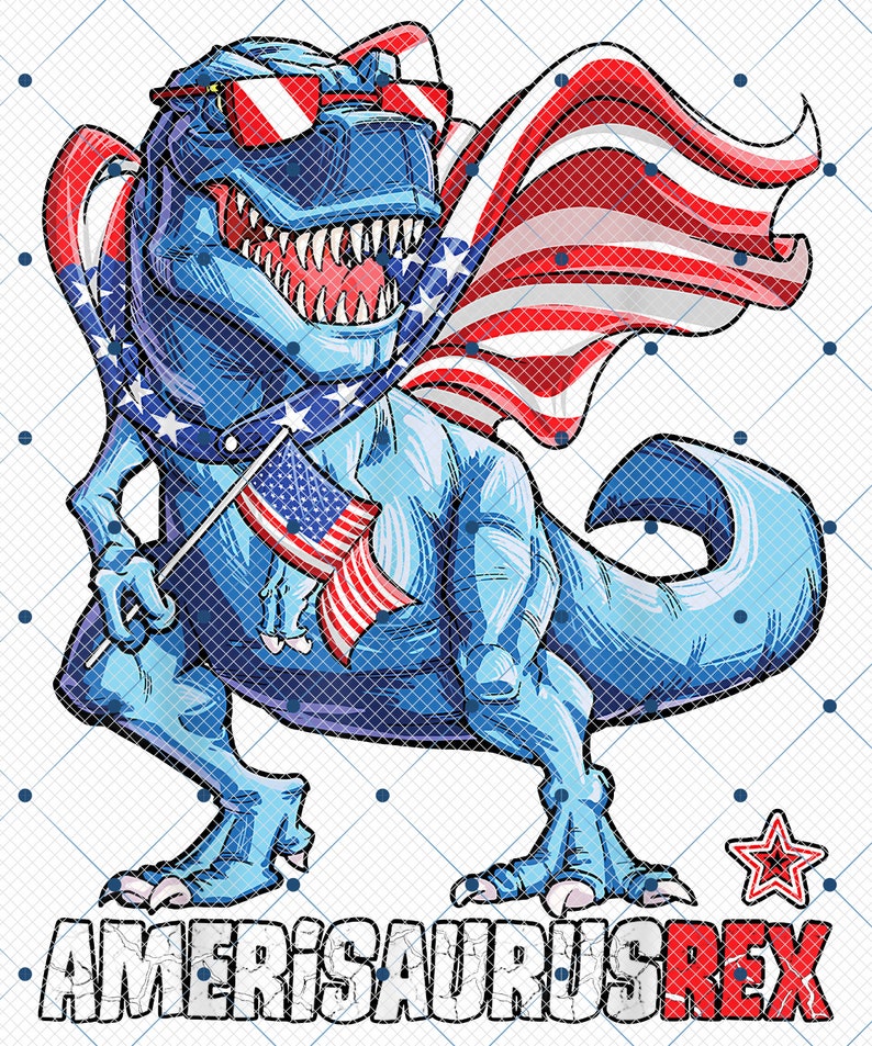 Dinosaur 4th of July Amerisaurus T Rex Funny Png, 4th of July Png ...
