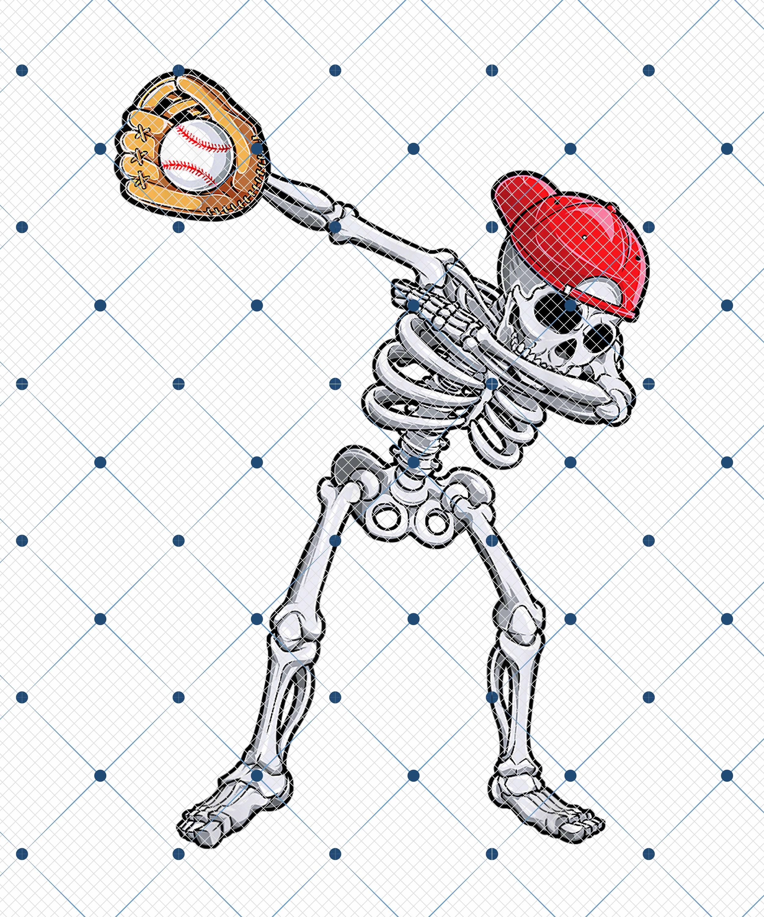 Dabbing Skeleton Baseball Halloween Player Catcher Pitcher Png ...