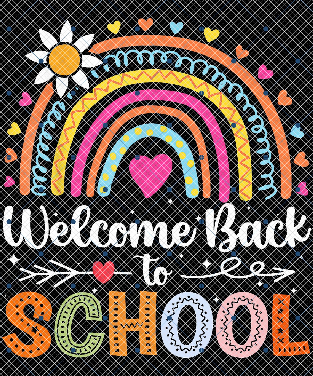 Welcome Back to School First Day of School Rainbow Teacher Png, Happy ...