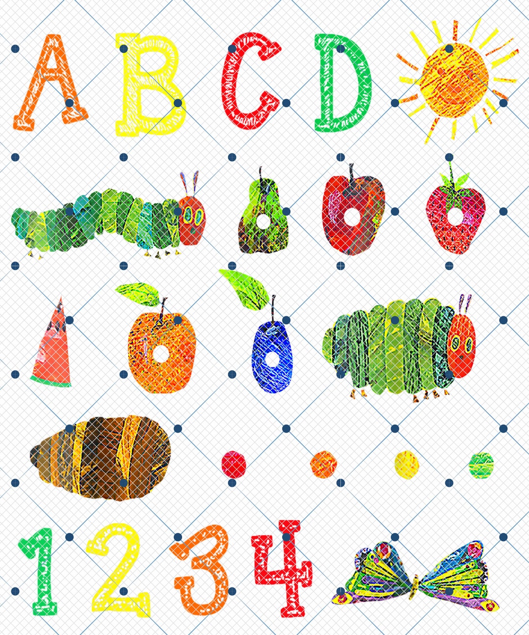 Cute Hungry Caterpillar Transformation Back to School Png, Butterflies ...