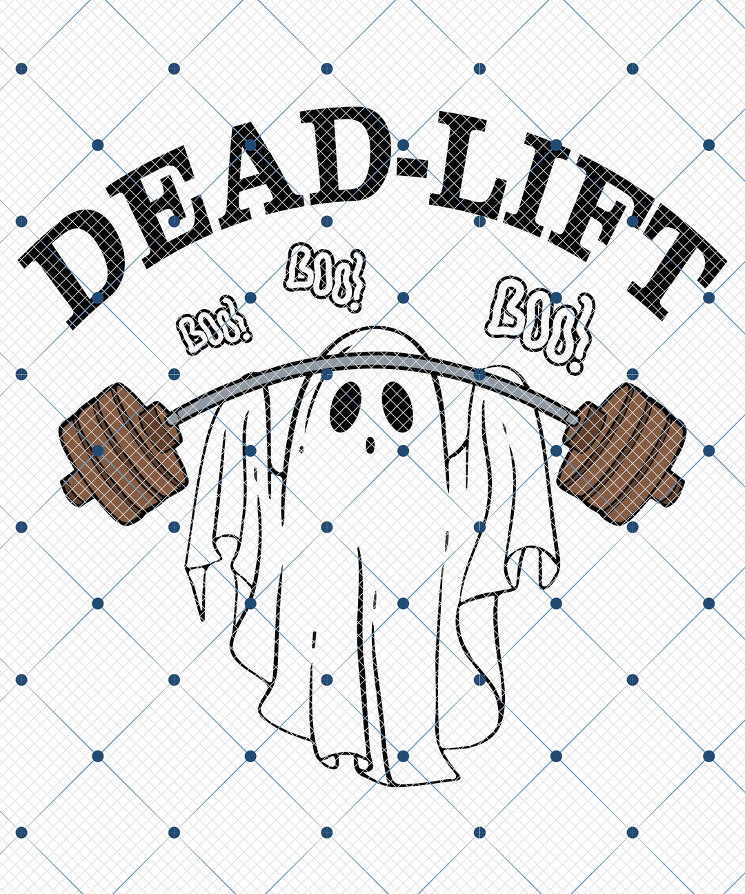 Cute Ghost Gym Work Out Halloween Png, Retro Halloween Png, Boo Dead ...