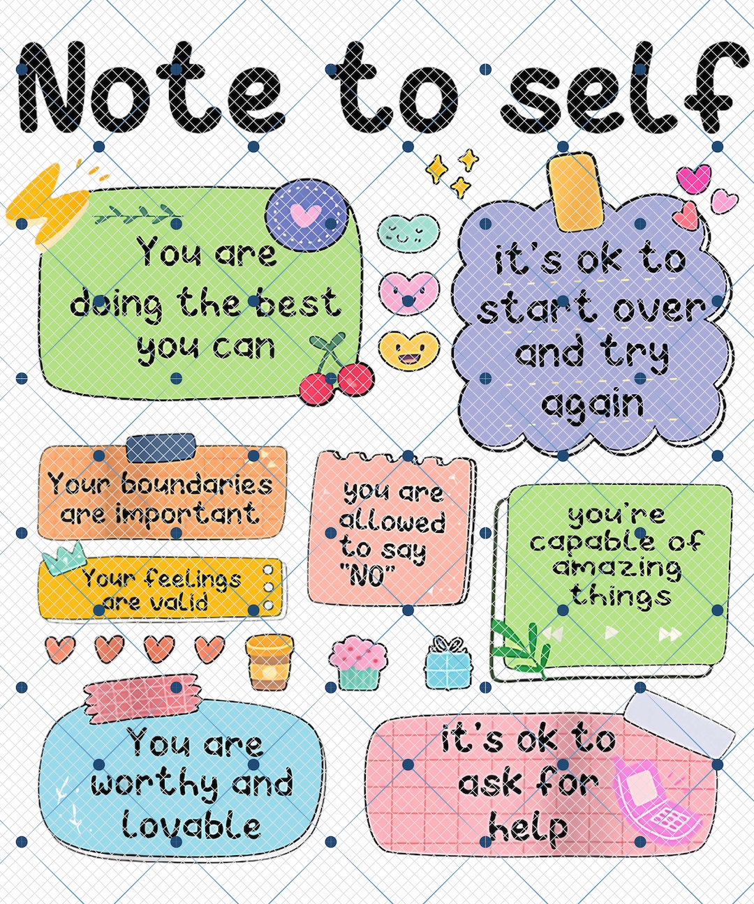 Note to Self Mental Health Png, Mental Health Png, Inspirational Png ...