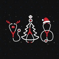 Stethoscope Christmas Tree SVG: Nurse Doctor Medical Art (instant ...