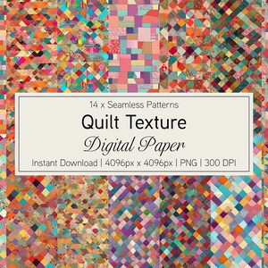 Quilt Texture Pattern 1 Digital Paper, Seamless Pattern, Scrapbook or ...