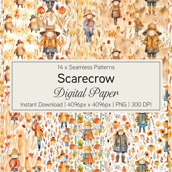 Scarecrow Seamless Pattern - Etsy