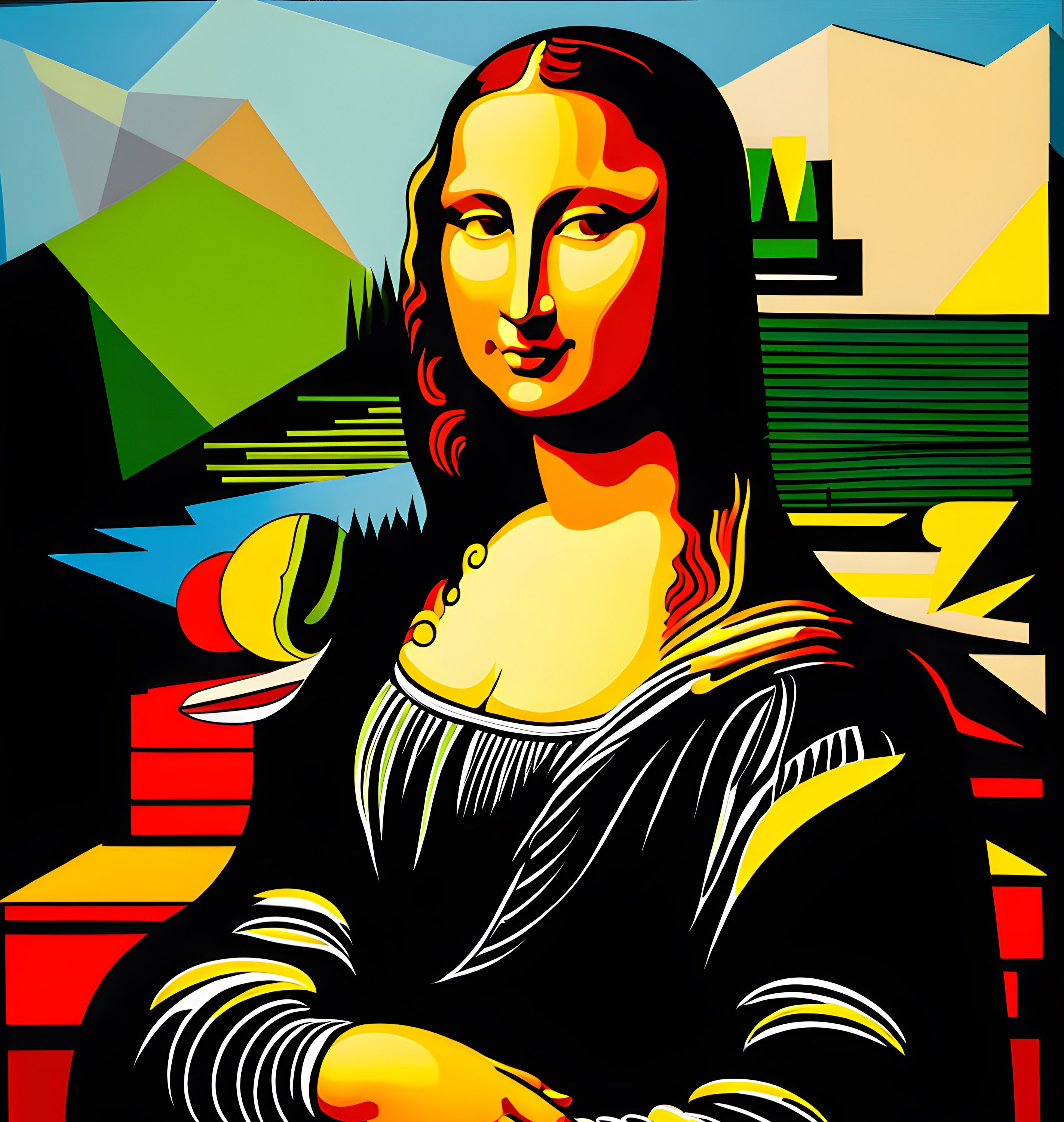 Mona Lisa Abstract Ai Genereated Etsy