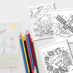 Spacecoloring Pages for Kids, Digital Coloring Book, Digital Printable ...