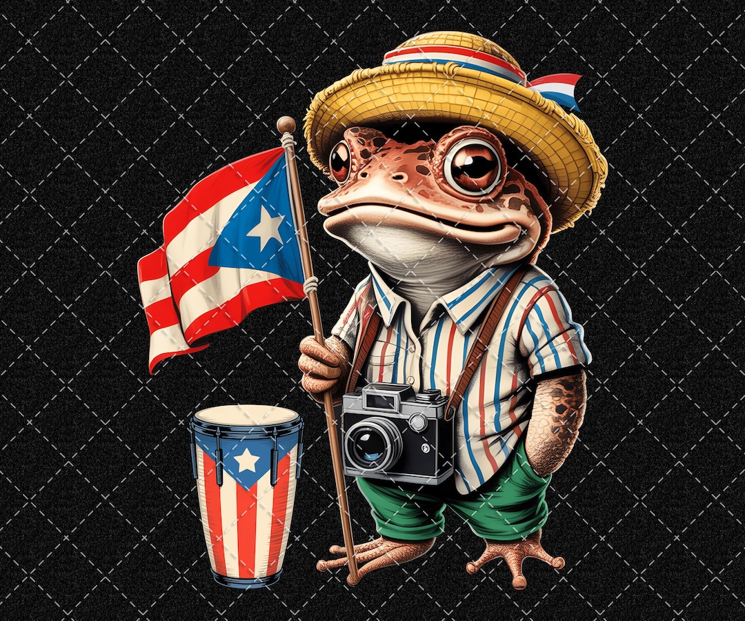 Coqui Frog Puerto Rico Flag PNG, Boricua Png, Hispanic Heritage Png ...