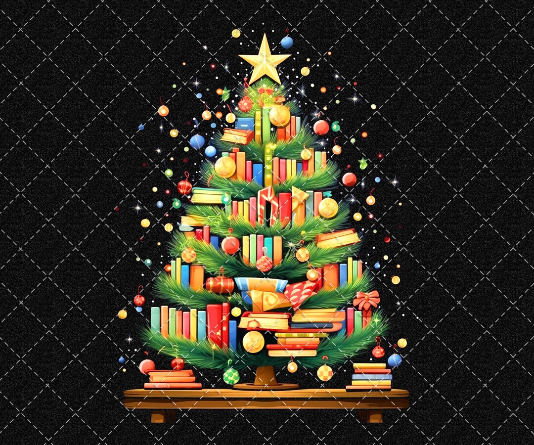 Christmas Book Tree Png, Christmas Gift, Book Lovers Png, Gift for ...